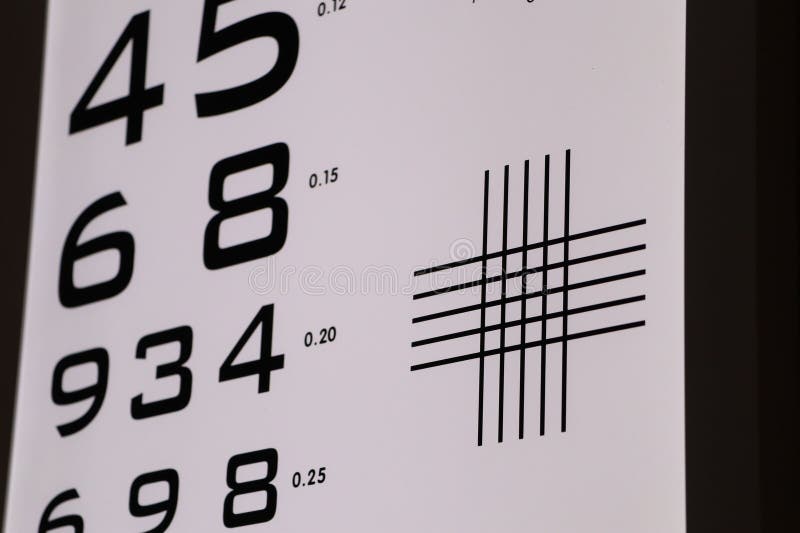 Detailed Eye Chart Closeup Featuring Numbers and Lines for Precise ...