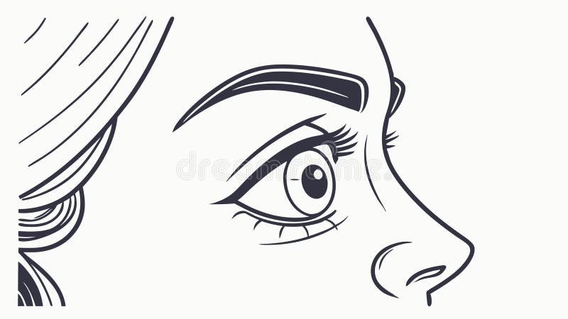 Detailed Eye and Face Profile Vector Drawing, Vector Design Generative ...