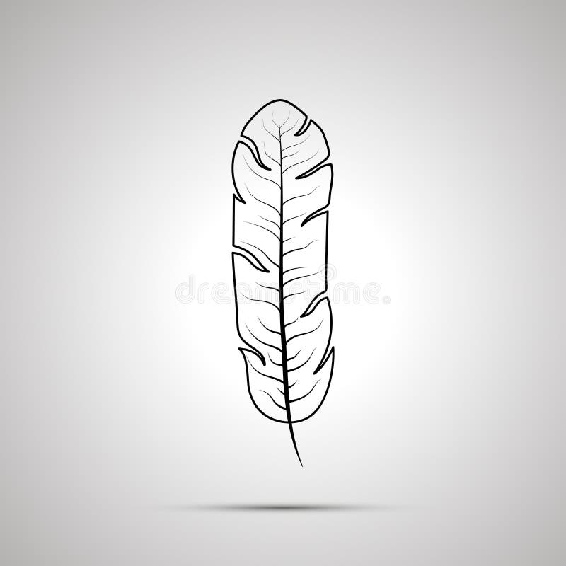 Detailed Feather Outline Simple Black Icon Stock Illustration ...