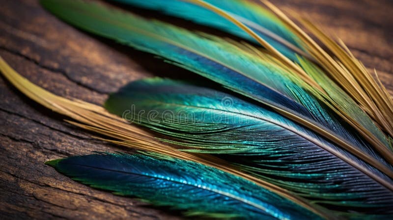 Detailed Feather Surface Texture with Iridescent Colors Stock ...