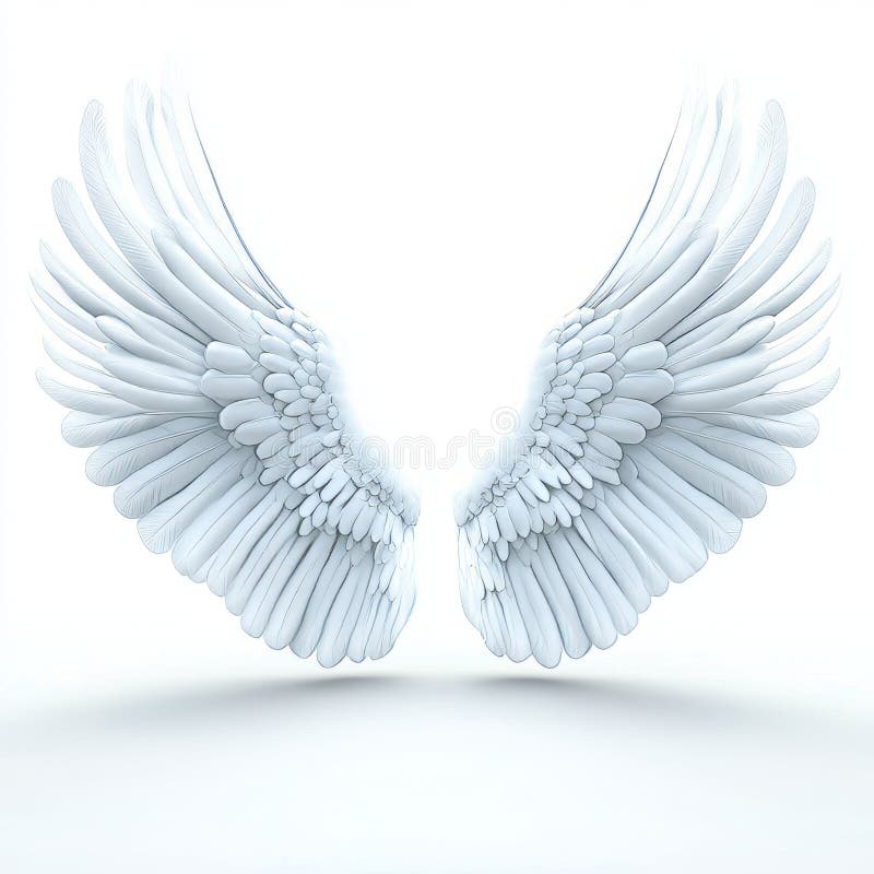 A Detailed, Feather-textured Pair of White Wings, Evoking the Image of ...
