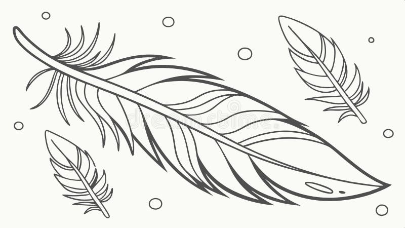 Detailed Feather Vector Illustration, Light and Airy Design Element ...