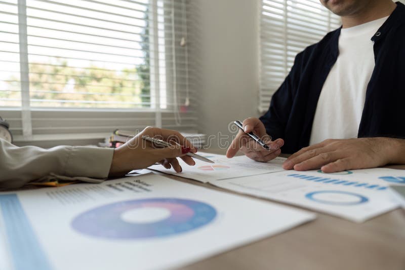 Detailed Financial Discussions with Visual Data Representation. Stock ...