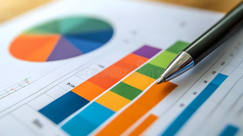 Detailed Financial Graph Displaying Colorful Statistics and Data ...