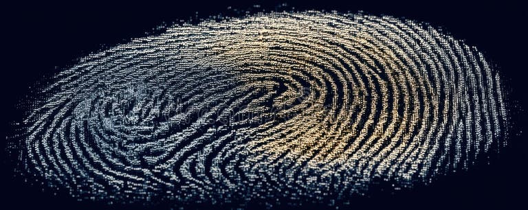 Detailed Fingerprint Biometric Visualization in a High-tech Digital ...