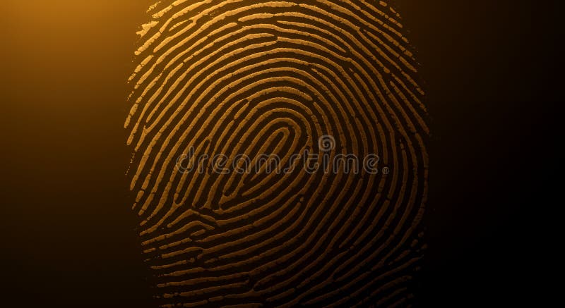 Detailed Fingerprint Close Up Black Background Security Identification ...
