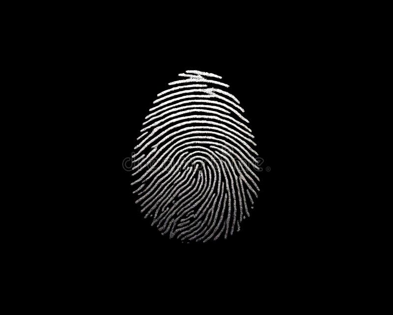 Detailed Fingerprint Isolated on Black Backdrop, Personal Identity ...