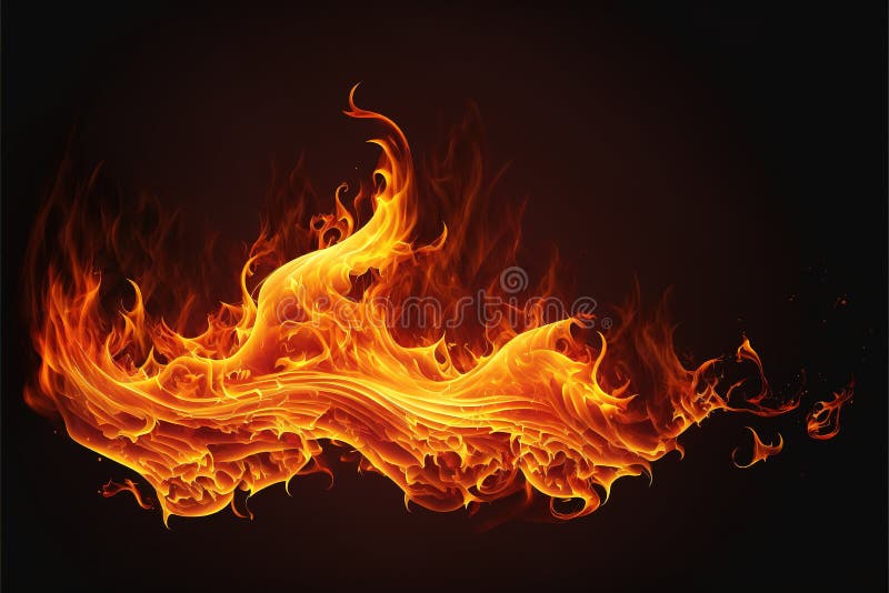 Detailed Fire Flames and Smoke on Black Background, Created Using ...