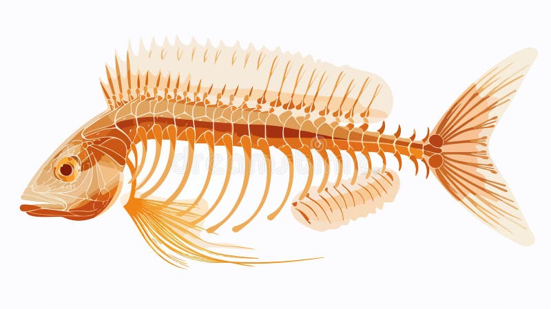 Detailed Fish Skeleton Icon for Biology Projects and Educational ...