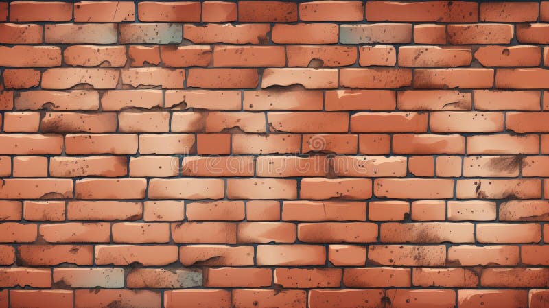 Detailed Flat Illustration of a Classic Brick Wall Texture with ...