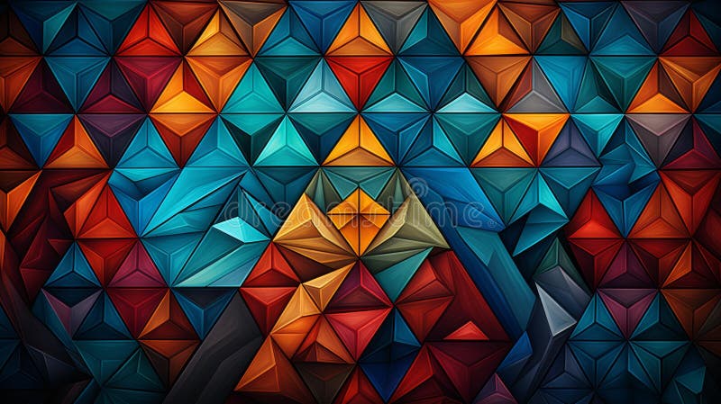 Detailed Flat Illustration Featuring a Complex Triangle Texture with ...
