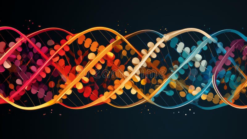 Detailed Flat Illustration of Intricate DNA Texture with High ...