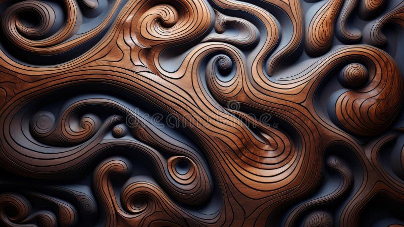Detailed Flat Illustration Showcasing Intricate Wood Grain Texture and ...