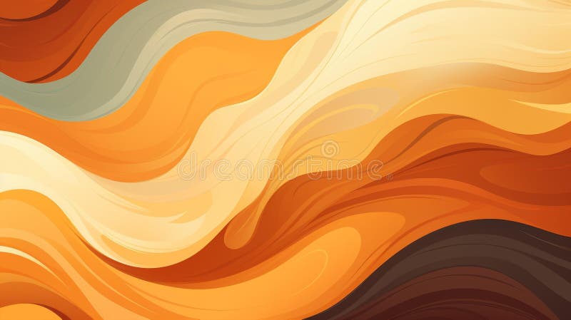 Detailed Flat Illustration of Stylized Wavy Grains in Earth Tones with ...