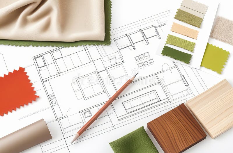 A Detailed Flat Lay Composition Showcasing Interior Design Elements ...