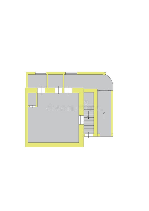 Layout Floorplan Overhead Outlined Interior Design Top View ...