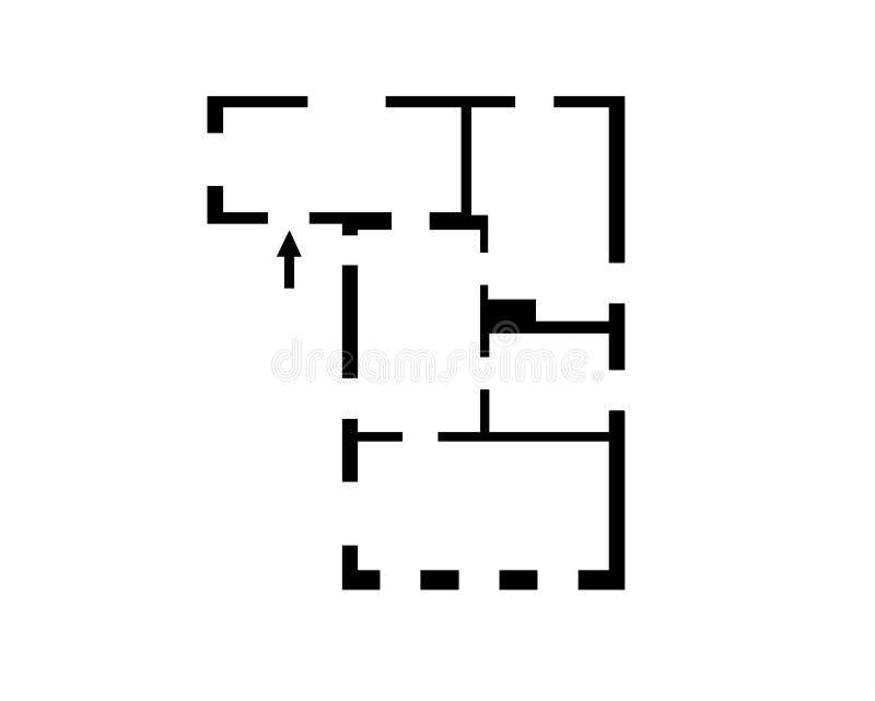 Layout Floor Plan Overhead Outlined Interior Design Top View ...