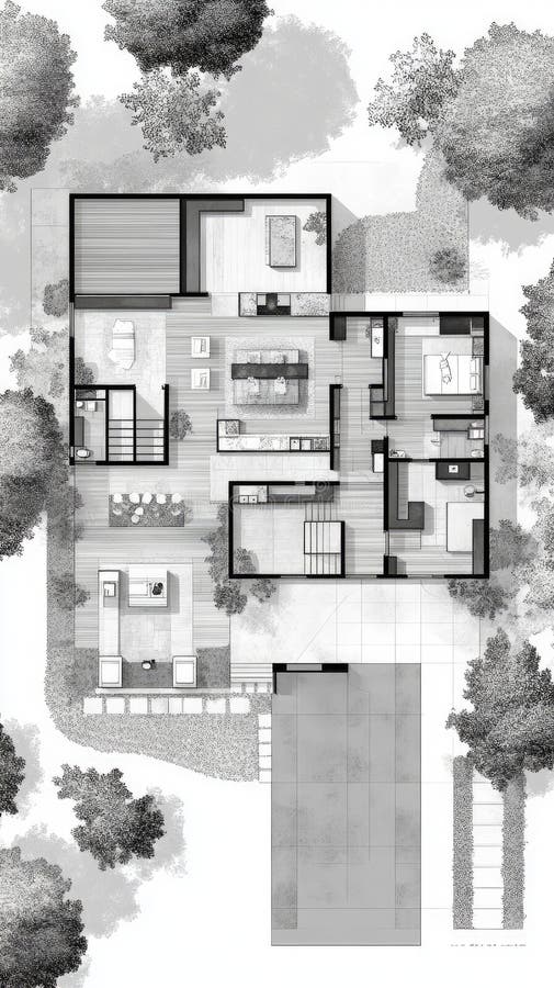 Detailed Floor Plan Spacious Suburban Home Featuring Multiple Master ...