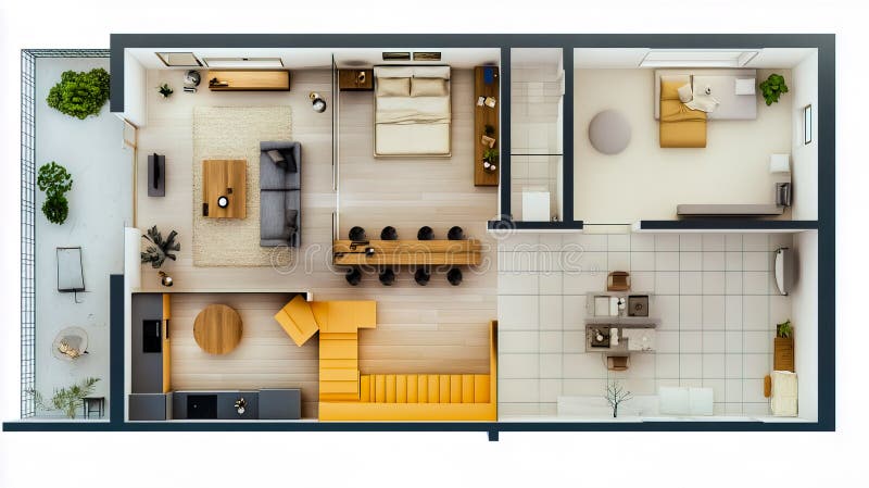 A Detailed Floorplan of a Ground Floor, Showcasing the Layout of Rooms ...