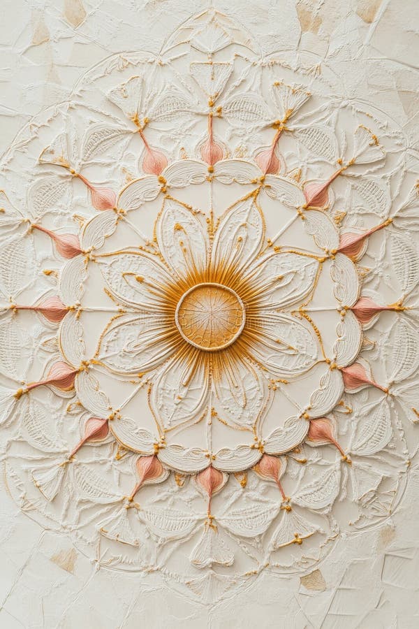 A Detailed Floral Mandala Featuring Pastel Hues and Complex Patterns ...