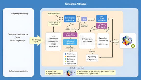 Generative AI Image Creation Process Flowchart Stock Illustration ...