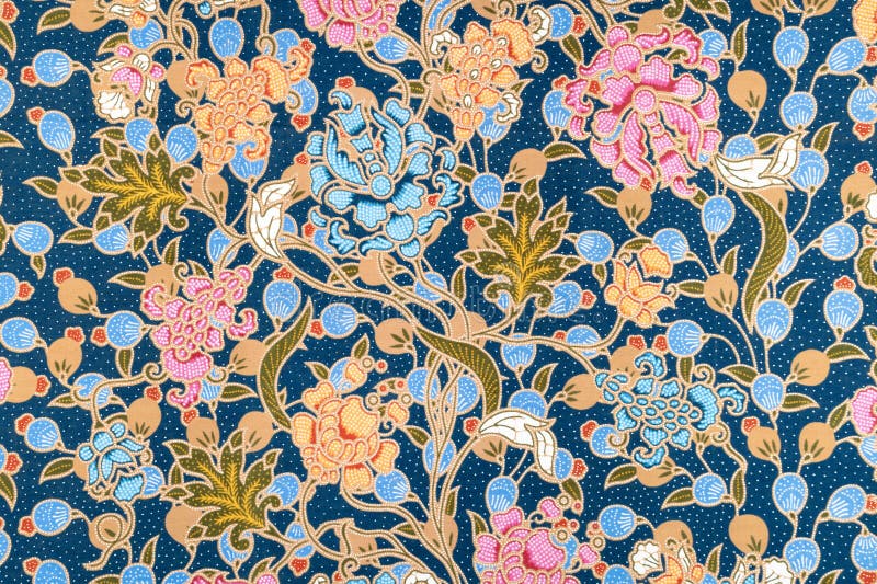 Detailed Flower Pattern of Indonesian Batik Cloth Textile Stock Image ...