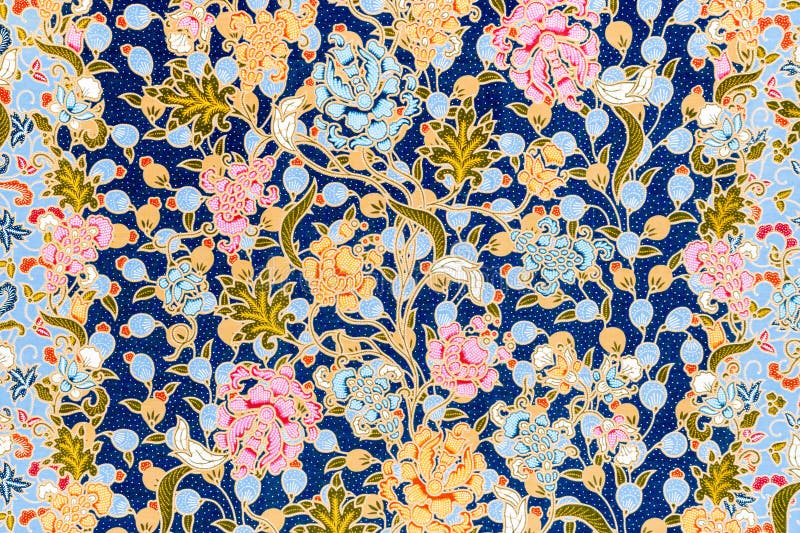 Detailed Flower Pattern of Indonesian Batik Cloth Textile Stock Image ...