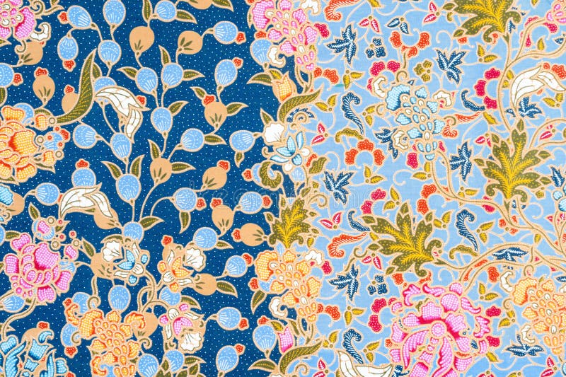 Detailed Flower Pattern of Indonesian Batik Cloth Textile Stock Image ...