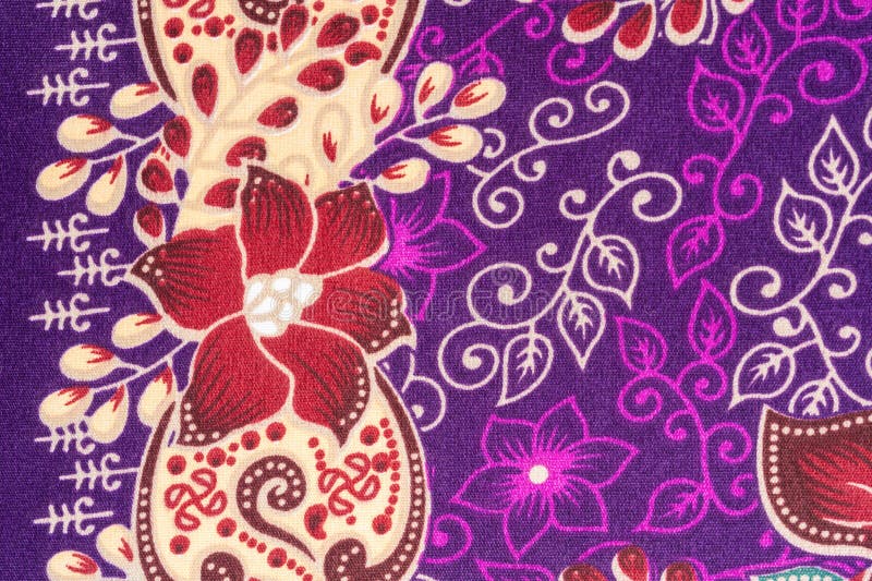 Detailed Flower Pattern of Indonesian Batik Cloth Textile Stock Image ...