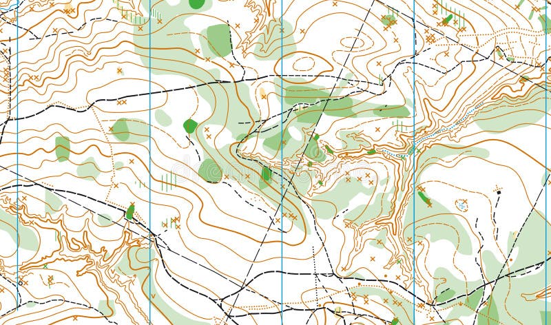 Detailed Fragment of Color Abstract Vector Topographic Map Stock Vector ...
