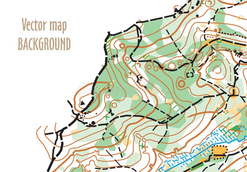 Detailed Fragment of Color Abstract Vector Topographic Map Stock Vector ...