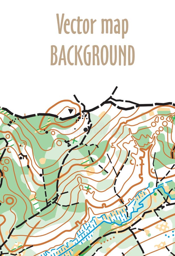 Detailed Fragment of Color Abstract Vector Topographic Map Stock Vector ...