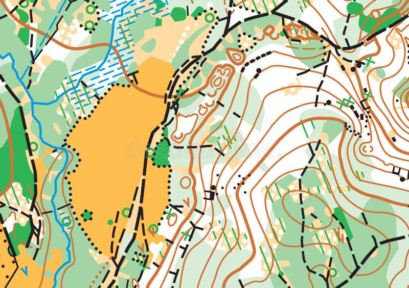 Detailed Fragment of Color Abstract Vector Topographic Map Stock Vector ...