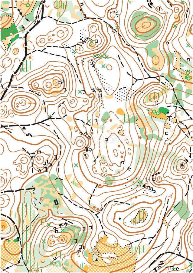 Detailed Fragment of Color Abstract Vector Topographic Map Stock Vector ...