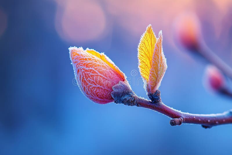 A Detailed and Fresh Close-up of a Tree Bud in Spring, Set in a Natural ...