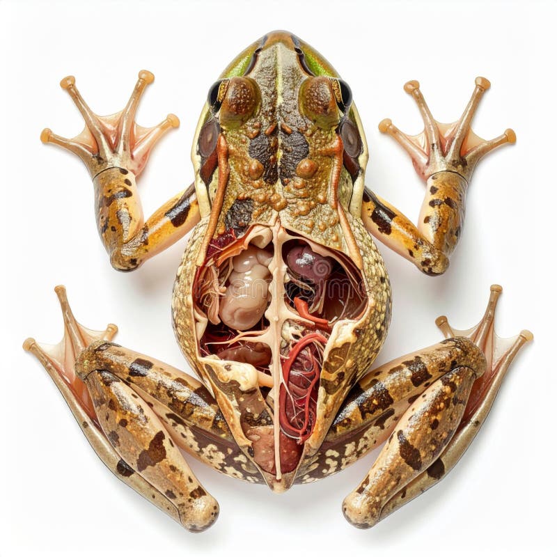 Detailed Frog Anatomy: Internal Organs Visible Stock Illustration ...