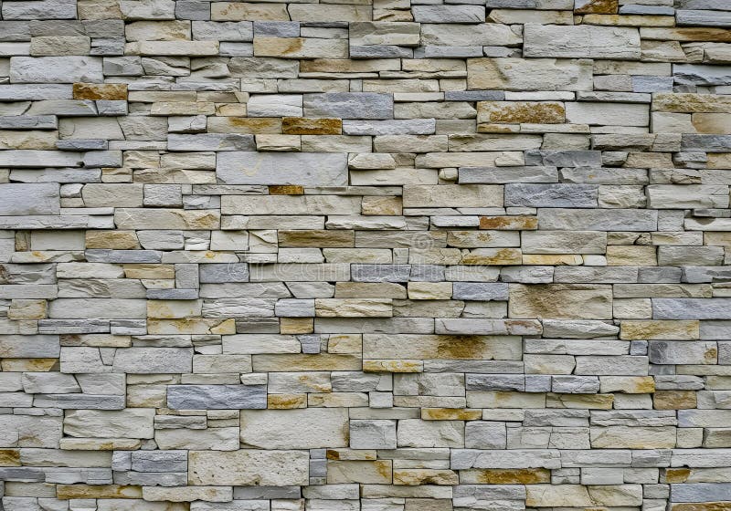 Modern Stone Wall Cladding Texture Background Decorative Pattern Beige Grey Stock Illustration ...