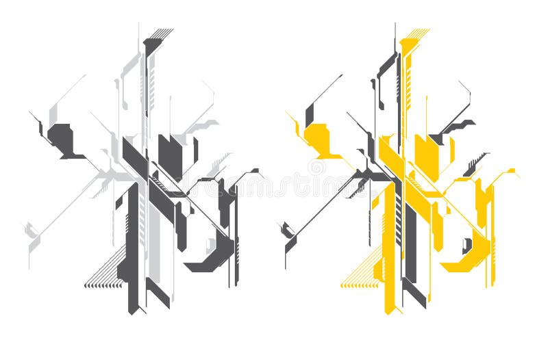 Detailed Futuristic Abstract Hi-tech Element Stock Vector ...