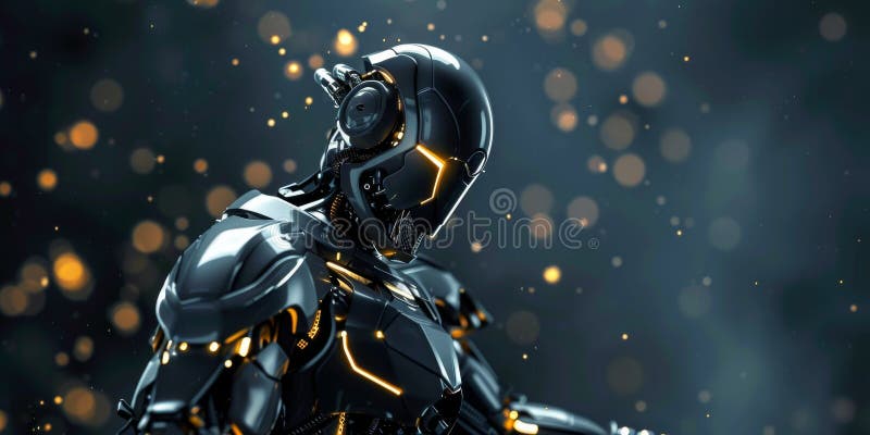 Detailed Futuristic Robot or Humanoid Cyborg. Stock Illustration ...