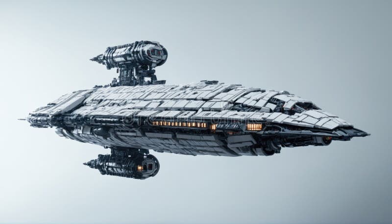 Detailed Futuristic Spaceship Design Showcases Sleek Lines and Advanced ...