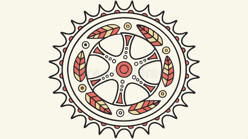 Detailed Gear Wheel Illustration Integrated into a Radial Pattern ...