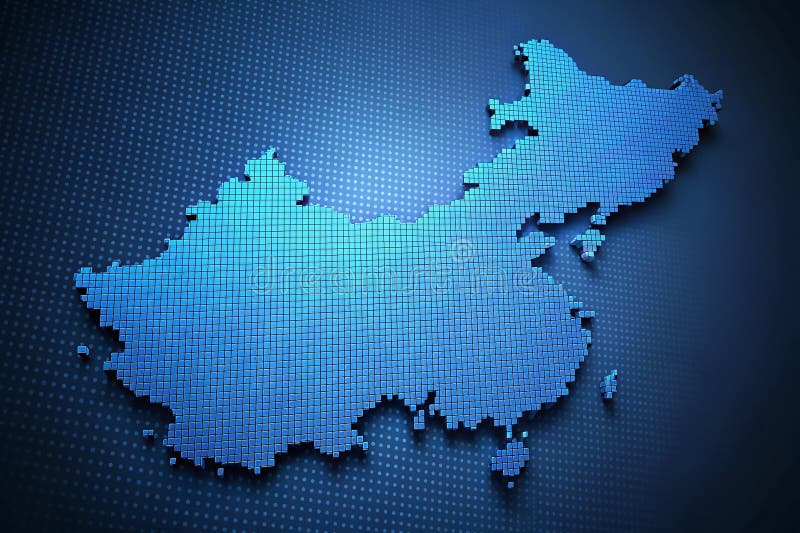 Detailed Geographic Location of the Bohai Sea on a China Map a Blue Dot ...