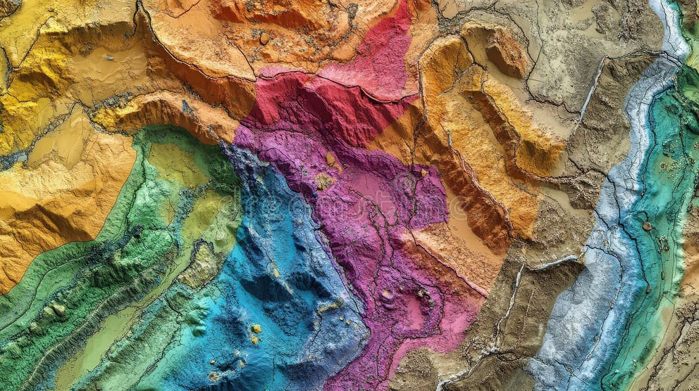 Detailed Geological Mapping Interface with Vibrant Overlays in GIS ...