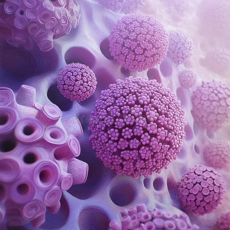 Detailed Geometric Patterns of HPV Particles on Cellular Surface Stock ...