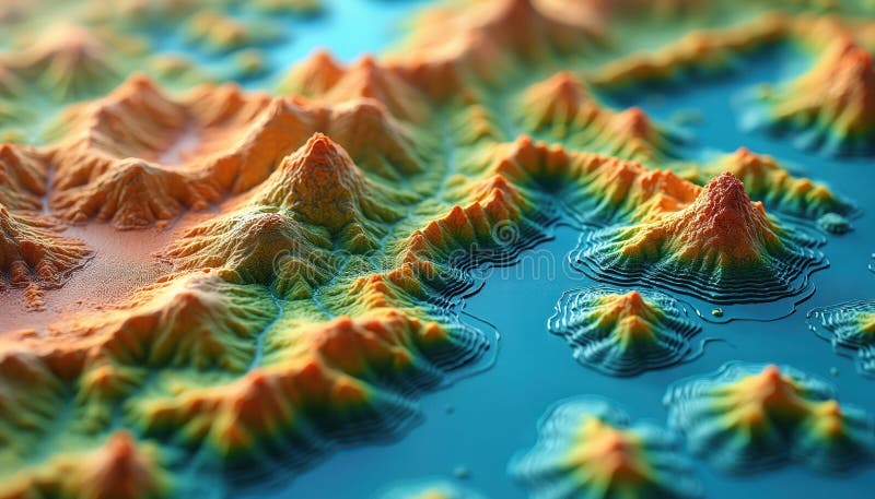 Detailed GIS Geodata Mapping Concept Intricate Topographical Features ...