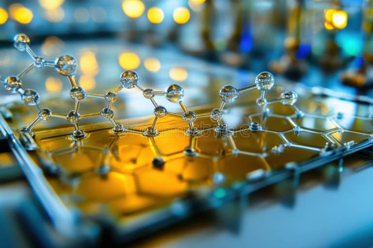 Detailed Glass Models Represent Molecular Structures, Illuminated ...