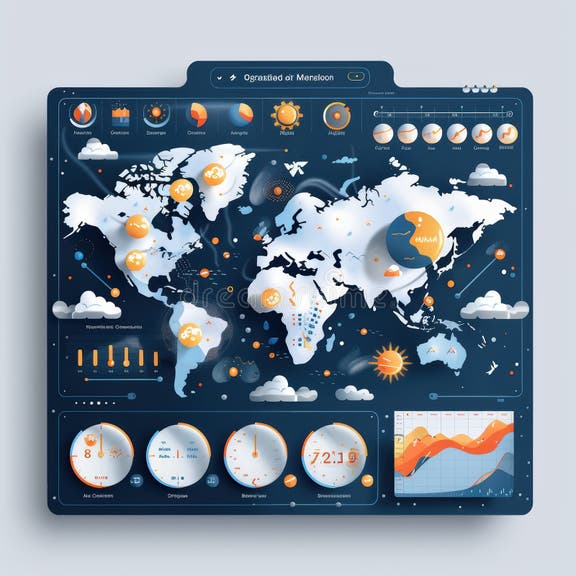 Detailed Global Dashboard for Data Visualization and Analysis Stock Illustration - Illustration ...