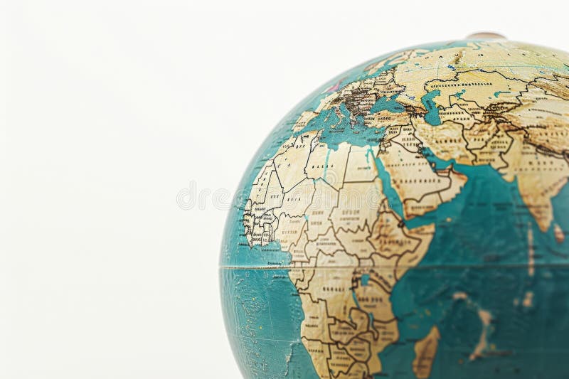 Detailed Globe with Labeled Continents Stock Illustration ...