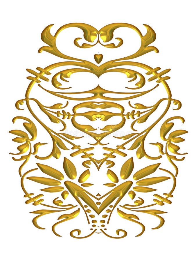 Detailed Gold Flourish Pattern Stock Illustration - Illustration of ...