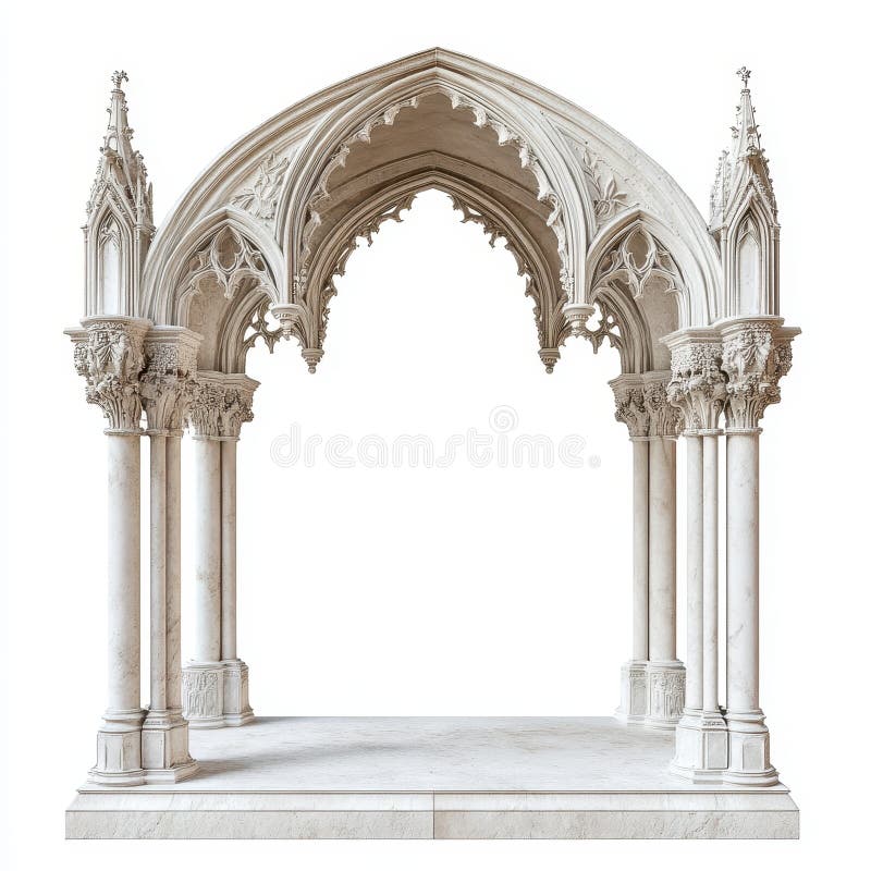 A Detailed Gothic Architectural Archway with Intricate Designs and ...
